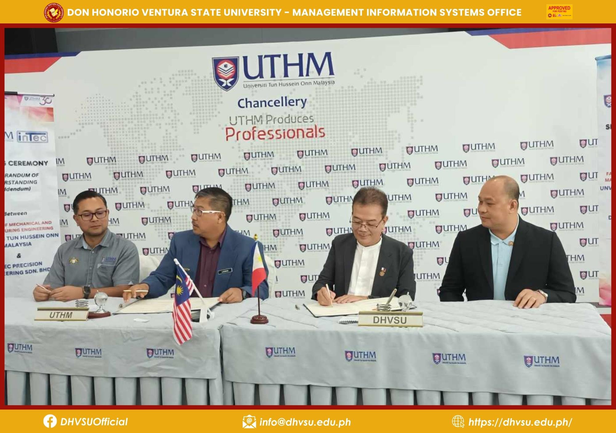 DHVSU seals academic partnership with UHTM, signs MOU